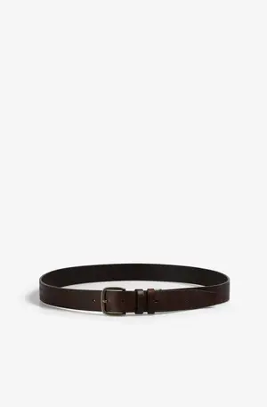 SCALPERS Leather Belt With Skull Detail