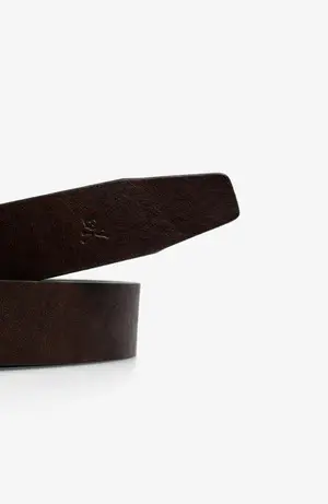 SCALPERS Leather Belt With Skull Detail