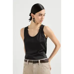 Brunello Cucinelli Satin Top - Black