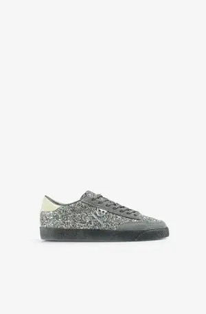 SCALPERS Suede And Glitter Sneakers - Grey