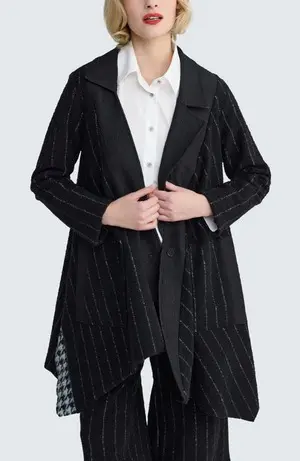 Women's Mixed-Media Layered Coats
