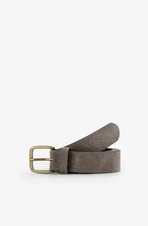 SCALPERS Skull Suede Belt - Grey