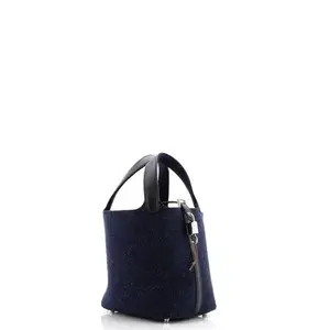 Hermès Picotin Lock Bag Felt With Leather Pm - Blue