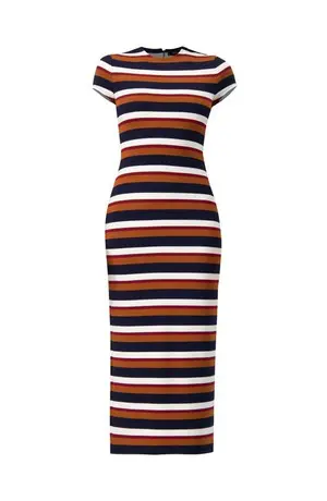 IVONNE Striped Cap Sleeve Maxi Dress
