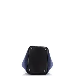 Hermès Picotin Lock Bag Felt With Leather Pm - Blue