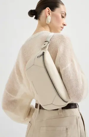 Brunello Cucinelli Soft Leather Belt Bag - Ivory