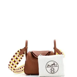 Hermès Lindy Quadrille Mini Bag Clemence With Canvas