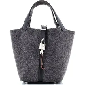 HERMES Picotin Lock Bag Felt With Leather Pm