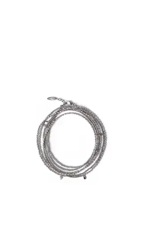 Brunello Cucinelli Hematite And Sterling Beaded Bracelet - Silver