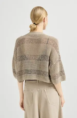 Brunello Cucinelli Cropped Cotton Cardigan - Sand