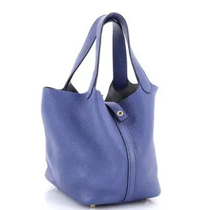 Hermès Picotin Lock Bag Clemence Pm - Blue