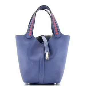 Hermès Picotin Lock Bag Tressage Epsom Pm - Blue