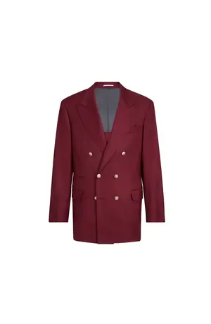 Brunello Cucinelli Blazer With Metal Buttons - Cherry