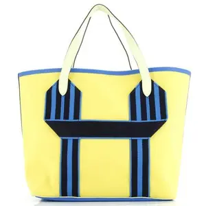 HERMES Pursangle Tote Canvas With Leather