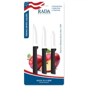 RADA Paring Knives Galore Propak 3 Piece Knife Set - Black