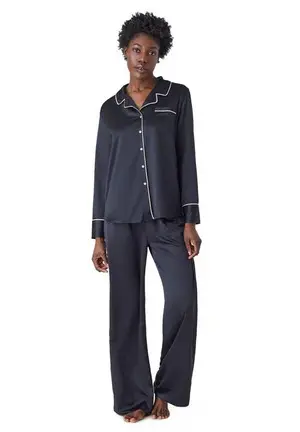 CUUP The Pajama Set Recycled Satin Black