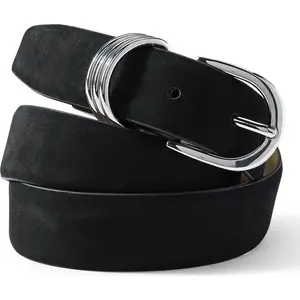 LANDS' END Nubuck Keeper Belt - Black