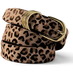 LANDS' END Nubuck Keeper Belt - Brown Leopard