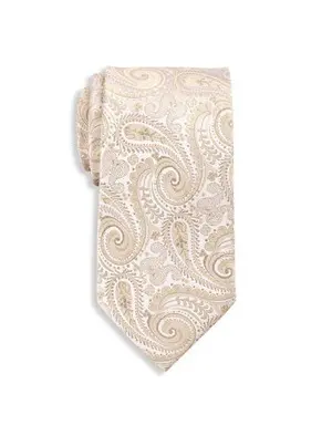 OAK HILL PREMIUM BY DXL Paisley Neck Tie - Ivory