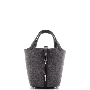 Hermès Picotin Lock Bag Felt With Leather PM Grey