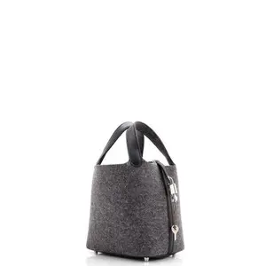Hermès Picotin Lock Bag Felt With Leather Pm - Grey