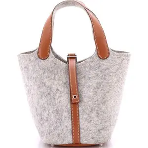 HERMES Picotin Lock Bucket Bag Felt With Leather Pm