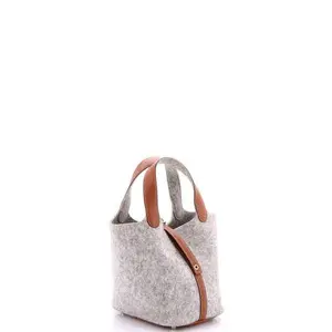 HERMES Picotin Lock Bucket Bag Felt With Leather Pm