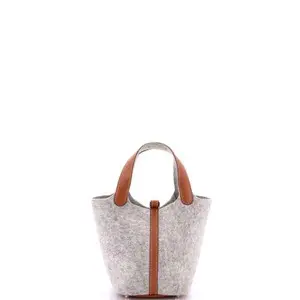 HERMES Picotin Lock Bucket Bag Felt With Leather Pm