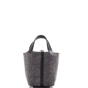 Hermès Picotin Lock Bag Felt With Leather Pm - Grey
