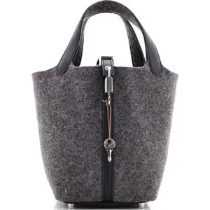 HERMES Picotin Lock Bag Felt With Leather Pm