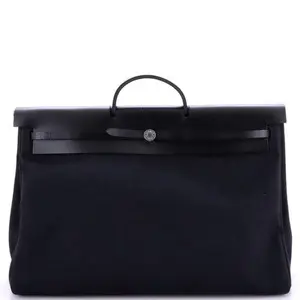 Hermès Herbag Zip Leather And Toile 50 - Noir