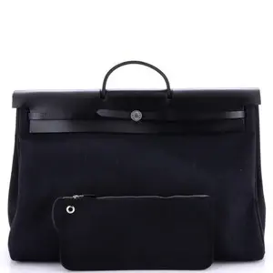 Hermès Herbag Zip Leather And Toile 50
