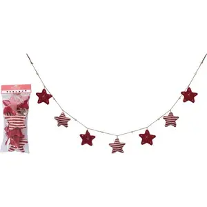 TRANSPAC Multicolor Christmas Cottage Star Garland Pdecorative Banner - Multicolored