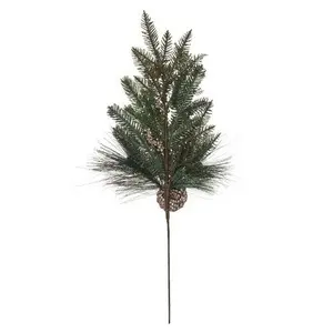 TRANSPAC Multicolor Christmas Pine Spray With Golden Accents For Decor