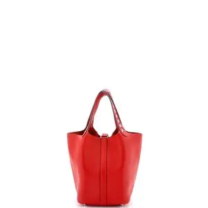 Hermès Picotin Lock Bag Tressage Epsom Pm - Red