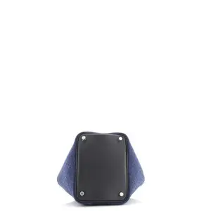 Hermès Picotin Lock Bag Felt With Leather Pm - Blue