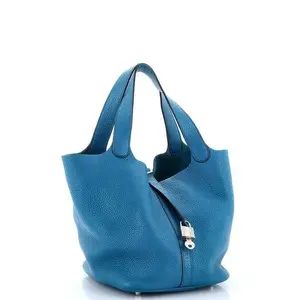 Hermès Picotin Lock Bag Clemence Mm - Blue