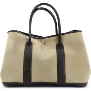 Hermès Garden Party Tote Toile And Leather 36 Beige