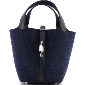 HERMES Picotin Lock Bag Felt With Leather Pm