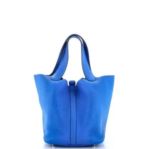 Hermès Picotin Lock Bag Clemence Mm - Blue