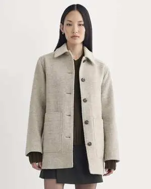 Everlane Italian Car Coat - Taupe Herringbone