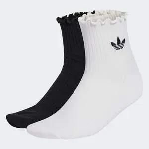Adidas Ruffle Quarter Socks White / Black