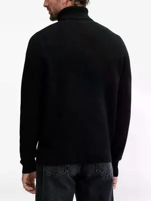 Versace Logo-embroidered Roll-neck Sweater