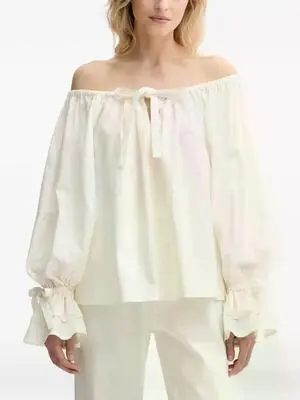 Sleeper Tie Ruffled Loungewear Set - White