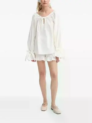 Sleeper Tie Ruffle Blouse