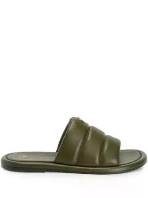 GIUSEPPE ZANOTTI Harmande Padded Slides - Green
