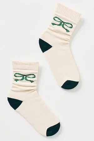 AMERICAN TRENCH Bow Crew Socks - Bottle Green