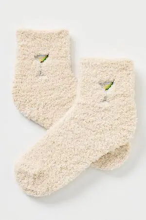WORN/WEST Icon Embroidered Crew Socks - Dirty Martini