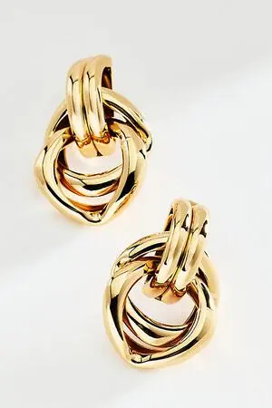 Anthropologie Linked Knot Stud Earrings - Gold
