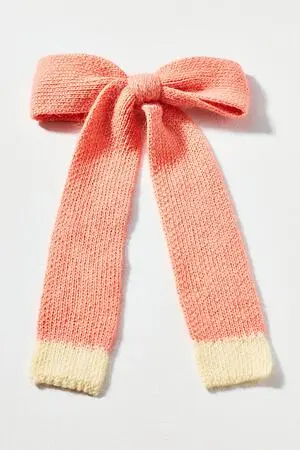 Anthropologie Knit Bow Barrette - Pink